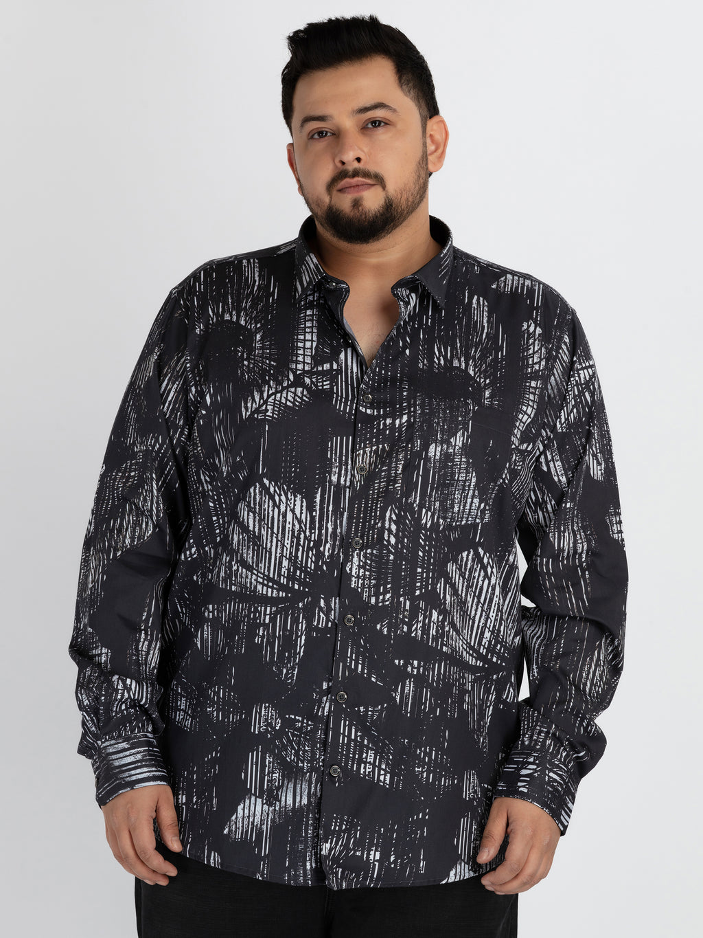 WHATZ Greyscale Scrape Print Shirt For Men – So What Fashion